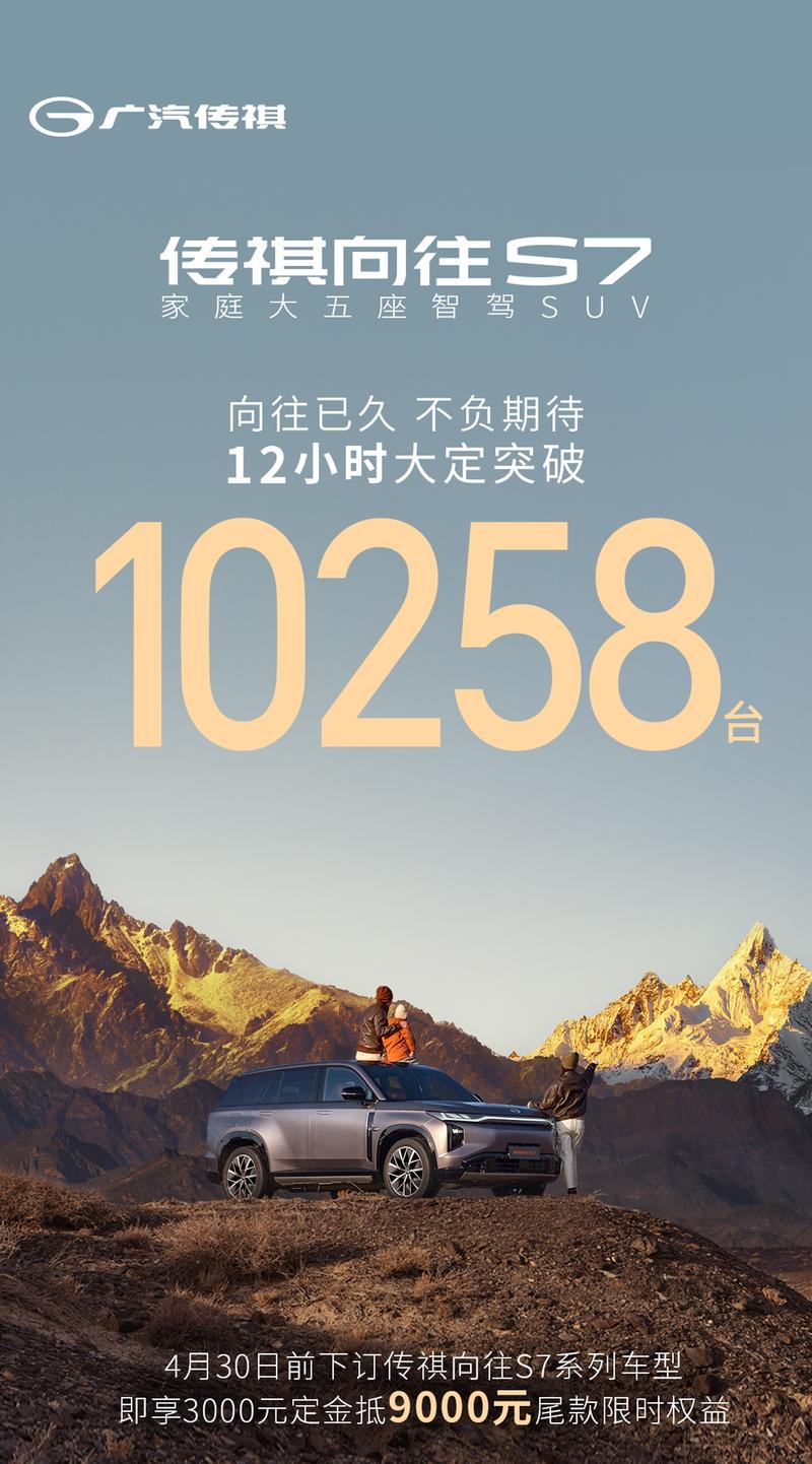 传祺向往S7上市12小时订单量破万 限时售16.98万元起_易车