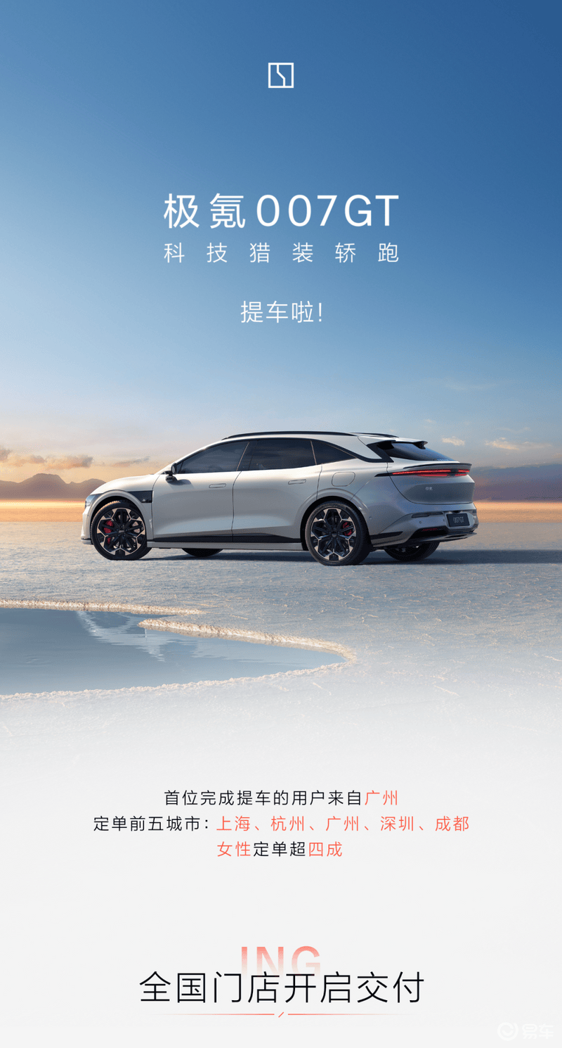 极氪007GT正式开启全国交付 限时权益价19.99万起_易车