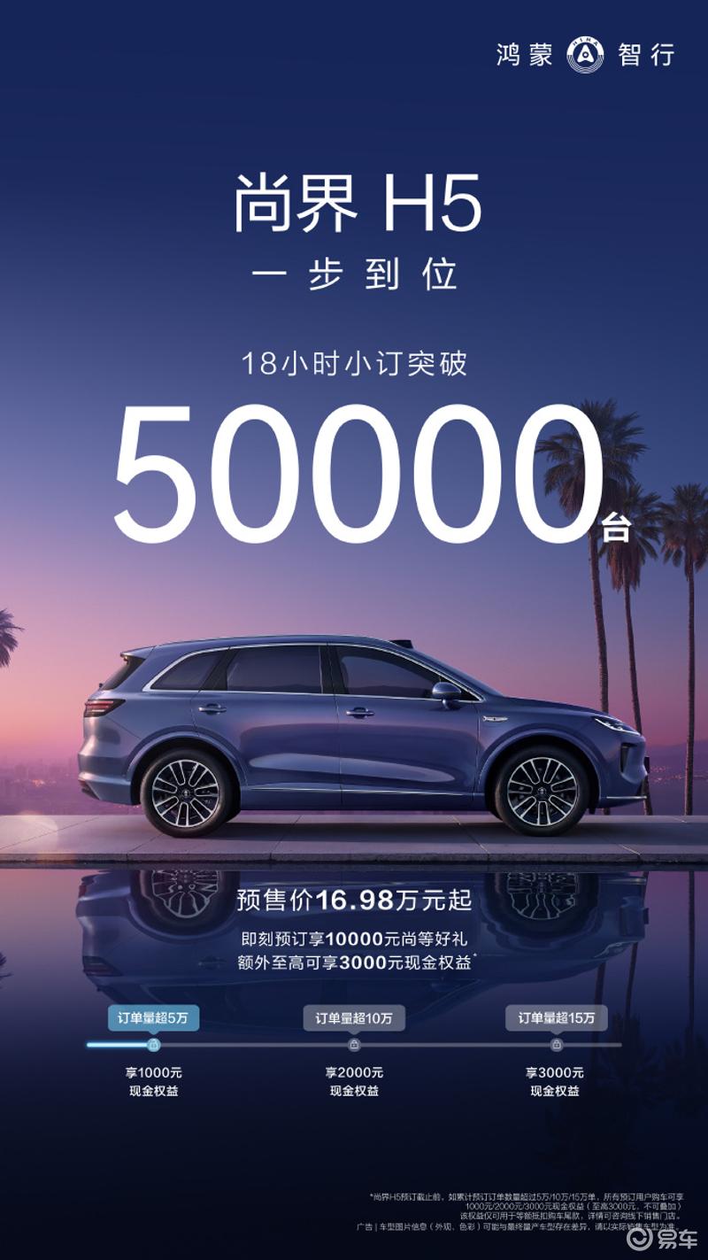 尚界H5开启预售18小时小订突破5万台 将于9月23日上市_易车