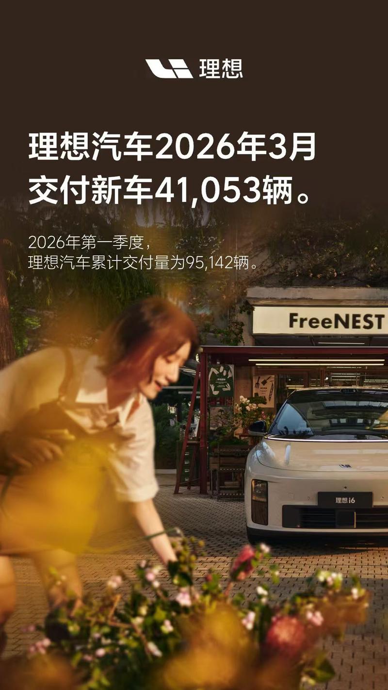 理想汽车2026年3月交付41053辆 一季度交付量95142辆_易车